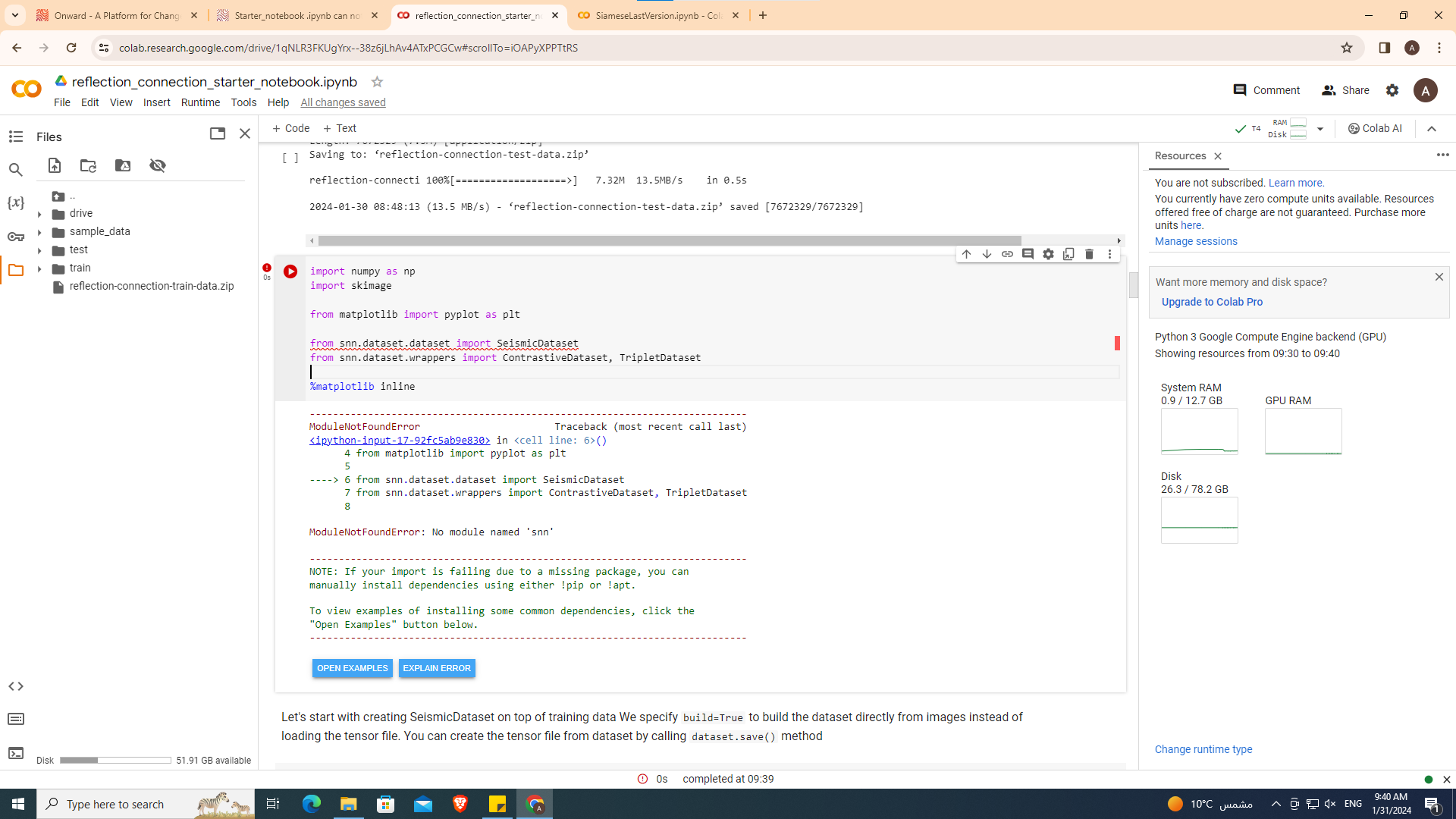 Starter_notebook .ipynb can not work at all! - Reflection Connection - Discourse